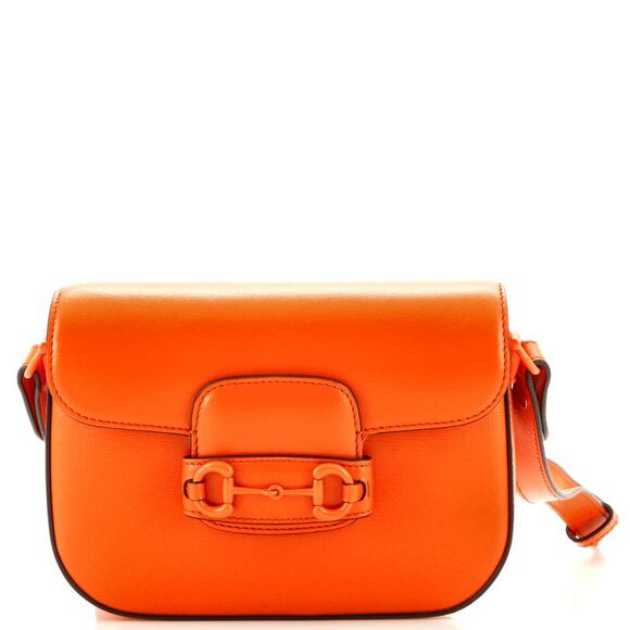 Gucci | Bags | Gucci Horsebit 955 Shoulder Bag Leather Mini Orange ...